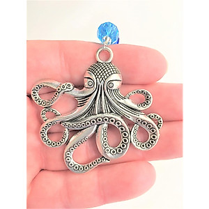 OCTOPUS CAR CHARM, Octopus Suncatcher, 7" Handmade, Gift Wrapped, Octopus Decor, Kraken, Japanese Sea Monster, Steampunk, Mirror Ornament, Window Decoration, Octopus Gift