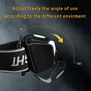 Headlamp Rechargeable LED 500 Lumen Headlamps Battery Powered Waterproof IP65 Head Lights for Forehead USB-C Rechargeable Head Lamps for Adults Head Lantern for Camping Running Cycling Fishing