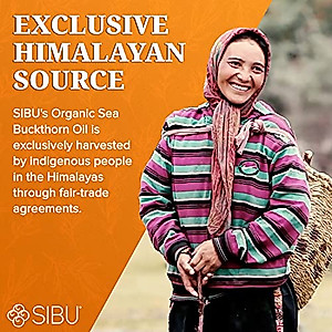 sibu Omega-7 Softgels, Premium Organic Himalayan Sea Buckthorn Oil (60ct, 30 Day Supply) – Supplement for Healthy Skin, Hair, Nails and Dryness