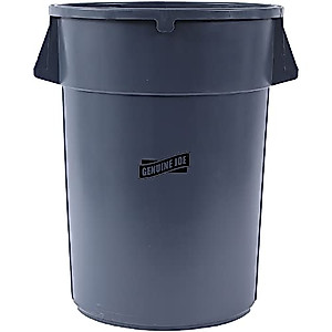 Genuine Joe GJO11581 Heavy-Duty Trash Container, 44 gal Capacity, 24" Height x 31.5" Width x 24" Depth, Gray