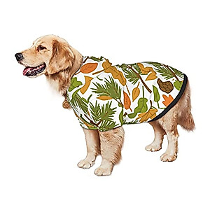 Large Dog Hoodie Squirrel-Pine-Cone-Nuts Pet Clothes Sweater with Hat Soft Cat Outfit Coat Xx-Large