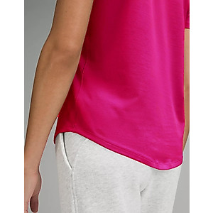 Lulucheri Women's Workout T-Shirt Short Sleeve Lightweight Crew Neck Shirts Yoga Running Exercise Athletic Tee Top (XX-Large, Pitaya Pink)