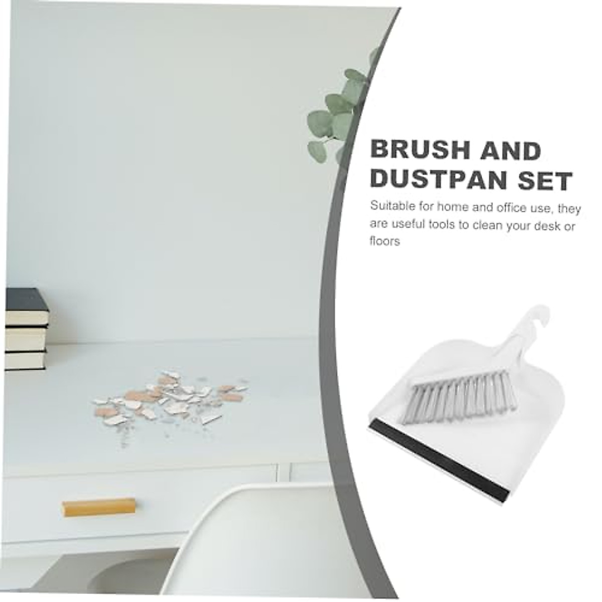 COOLHIYA 1 Set Mini Table Broom Whisk Broom Small Detail Brush Keyboard Dust Brush Broom and Dustpan Cleaning Broom Dustpan Keyboard Dust Remover Multi-Function Whisk Broom Plastic White