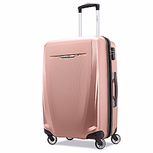 Samsonite Winfield 3 DLX Hardside Expandable Luggage with Spinners, Checked-Medium 25-Inch, Rose