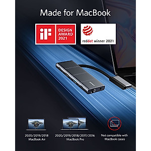 Anker USB C Hub for MacBook, PowerExpand 9-in-2 USB C Hub with 85W Power Delivery, 4K@30Hz HDMI, USB C Multi-Function Port, 2 USB-A 3.0 Ports, 1 Gbps Ethernet, 3.5 mm Audio, SD and microSD Card Reader