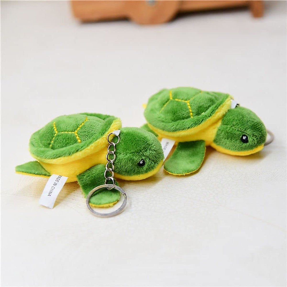 REBABA Mini Tortoise Plush Pendant Stuffed Animal Doll Cute Plush Sea Turtle Keychain Pendant Cartoon Plush Doll for Birthday Gift Bag Accessories(B)