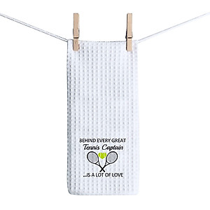 ZJXHPO Tennis Team Captain Kitchen Towel Best Captain Ever Towels Gift Tennis Captain Appreciation Gift Tennis Captain Housewarming Gift (Tennis Captain Towel)
