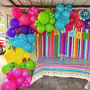 Cinco De Mayo Mexican Fiesta Party Decorations 132pcs Fiesta Balloon Garland Arch Kit Cactus Llama Foil Balloon for Baby Shower Birthday Mexica Cinco De Mayo Party Decor