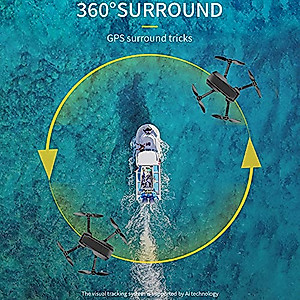 Lozenge Brushless Drone with Camera 4K Camera GPS Drone Follow Me Quadcopter Helicopter HJ188 RC Drones with Camera Motorized Adjustment Camera Dual Cameras Gesture Video/Photography (4K Double Camera&3 Battery&Grey)