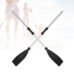 2Pcs Aluminium Alloy Kayak Paddles, Lightweight Detachable Ribbed Blade Kayak Boat Oars,Professional Row Boat Paddles with Anti-Slip Grip for Youth & Adult Canoeing Water