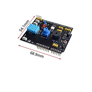 Treedix 9-in-1 Multifunction Expansion Board DHT11 Temperature and Humidity LM35 Temperature Buzzer Compatible with arduino