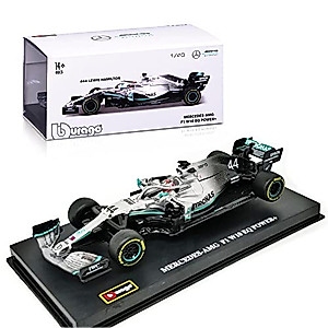 HTLNUZD Bburago 1:43 2019 F1W10#44 Lewis Hamilton F1 Formula 1/43 Petronas W10 EQ Power No.44 One Alloy Luxury Vehicle Diecast Cars Model Toy Collection Gift (Hardcover F1 W10#44)
