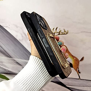 SAETMAHA Design for iPhone 14 Pro Max Case Luxury with Stand Foldable,Soft TPU + PU Leather Camera Protection Girly Women Case Compatible with iPhone 14 Pro Max (6.7 inch)-Black