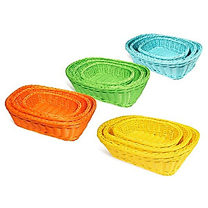 Colorbasket 545183 Hand Woven Waterproof Rectangular, Blue, 3pc Set (51401-204)