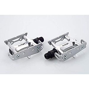 New WELLGO R025 Track Fixed Gear Road Bike Pedals (Toe Clip Strap Ready) (Silver)