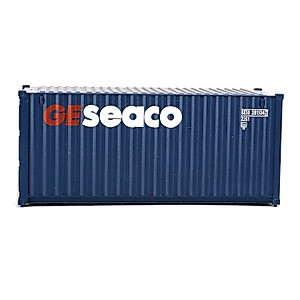 Walthers SceneMaster HO Scale Model of GE Seaco (Blue, White, red) 20' Corrugated Container,949-8064
