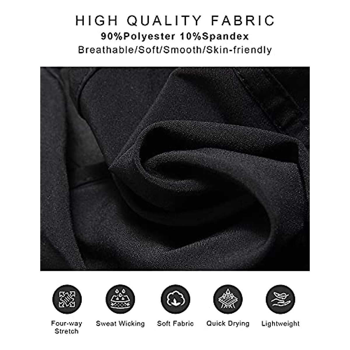 Blooming Jelly Womens High Waisted Running Shorts Athletic Workout Shorts Quick Dry Pants with Zipper Pocket (M,Black)