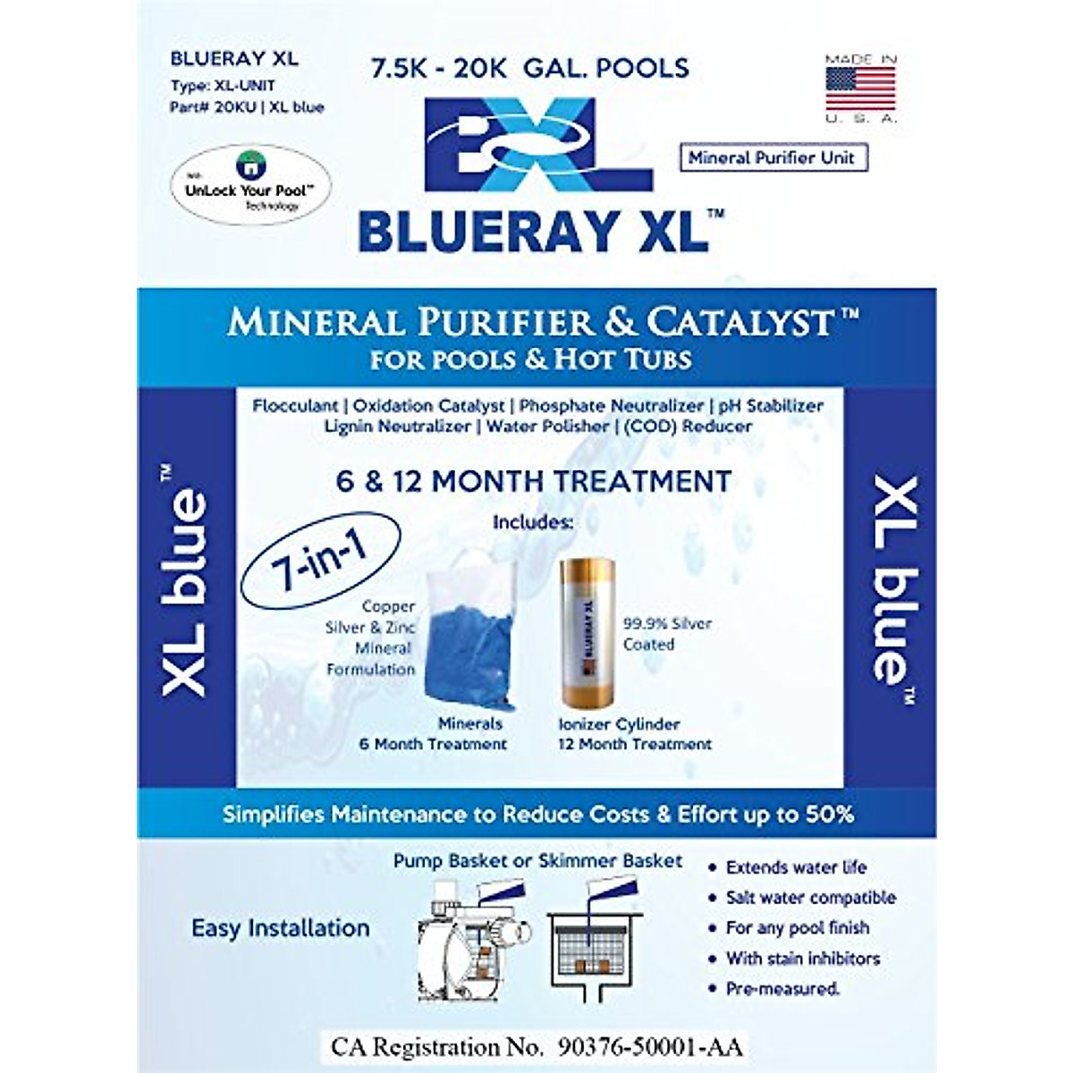 Blueray XL - XL Blue | Mineral Purifier & Catalyst™ for Pools and Hot Tubs …