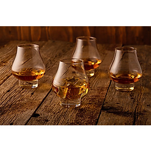LUXBE - Bourbon Whiskey Brandy - Crystal Glasses Snifter 7.1-ounce, Set of 4 - Handcrafted Lead-Free Glass - Great for Spirits Drinks - Tasting Glasses - Tequila Shots - Scotch Cognac - 210ml