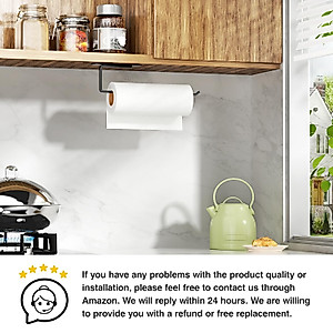 Paper Towel Holder Under Cabinet - Both Available in Adhesive and Drilling - Black Paper Towel Holder Wall Mount - Upgraded Aluminum Paper Towel Rack for Kitchen, Bathroom