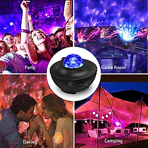 Galaxy Projector Star Projector for Bedroom, Starry Night Light Projector for Kids, Large Coverage Star Projector for Ceiling, Built in Bluetooth/Music Speaker/Timer, Ideal Gift for Christmas (Black)