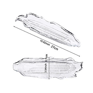 4 Pieces Corn Trays Sets Plastic Corn Dishes Service Tray Transparent Cob Dinnerware Corn Cob Holders for Butter Corn