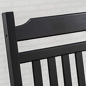 BplusZ KD-30B Wooden Rocking Chair Outdoor Rocker for Porch Patio Lawn Indoor Classic Arm Chairs Black,1 Chair