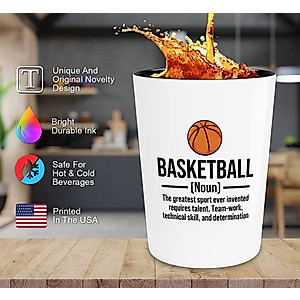 Flairy Land Basketball Shot Glass 1.5oz - Basketball definition - Playmaker Center Point Guard Shooting Guard Teammate Basketball Coach Trainee
