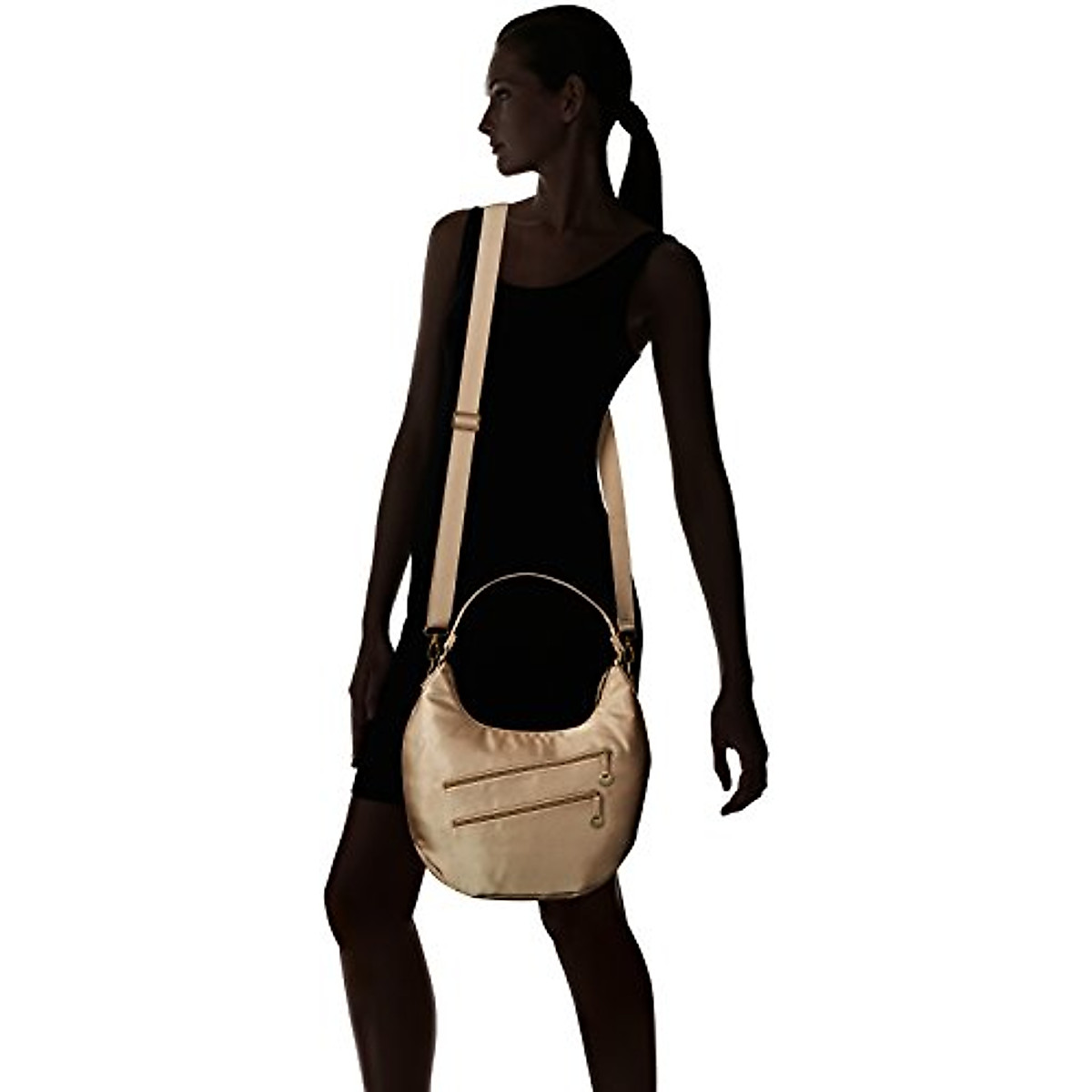 Travelon Convertible Hobo with RFID Protection - Champagne