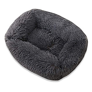 Bed Xs Size Plush Square Beds for Cats Dogs Super Soft Winter Warm Sleeping Mats for Dogs Cats 1Pcs Dark Gray