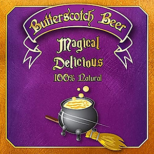 Flying Cauldron Butterscotch Beer (12 Fl Oz (Pack of 4)), Vanilla Cream Soda Brew, All- Natural, Non-Alcoholic and Caffeine free.