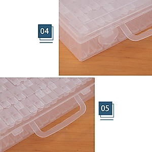 hwangli 24/42/64/84/100 Grids Clear Diamond Painting Dispenser Bottle Bead Container Organizers 42 Grids