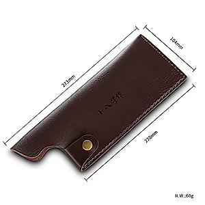SHI BA ZI ZUO Knife Guard Leather Knife Sheath for F208-2 Chef Knife and 7'' to 8'' Cleavers