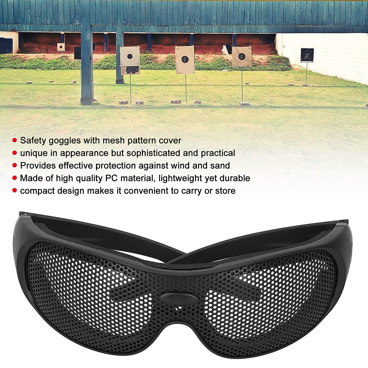 FILFEEL Safety Goggles Breathable Shock Resistant Iron Mesh Patterned Uv400 Wind And Sand For Outdoor Game Fans