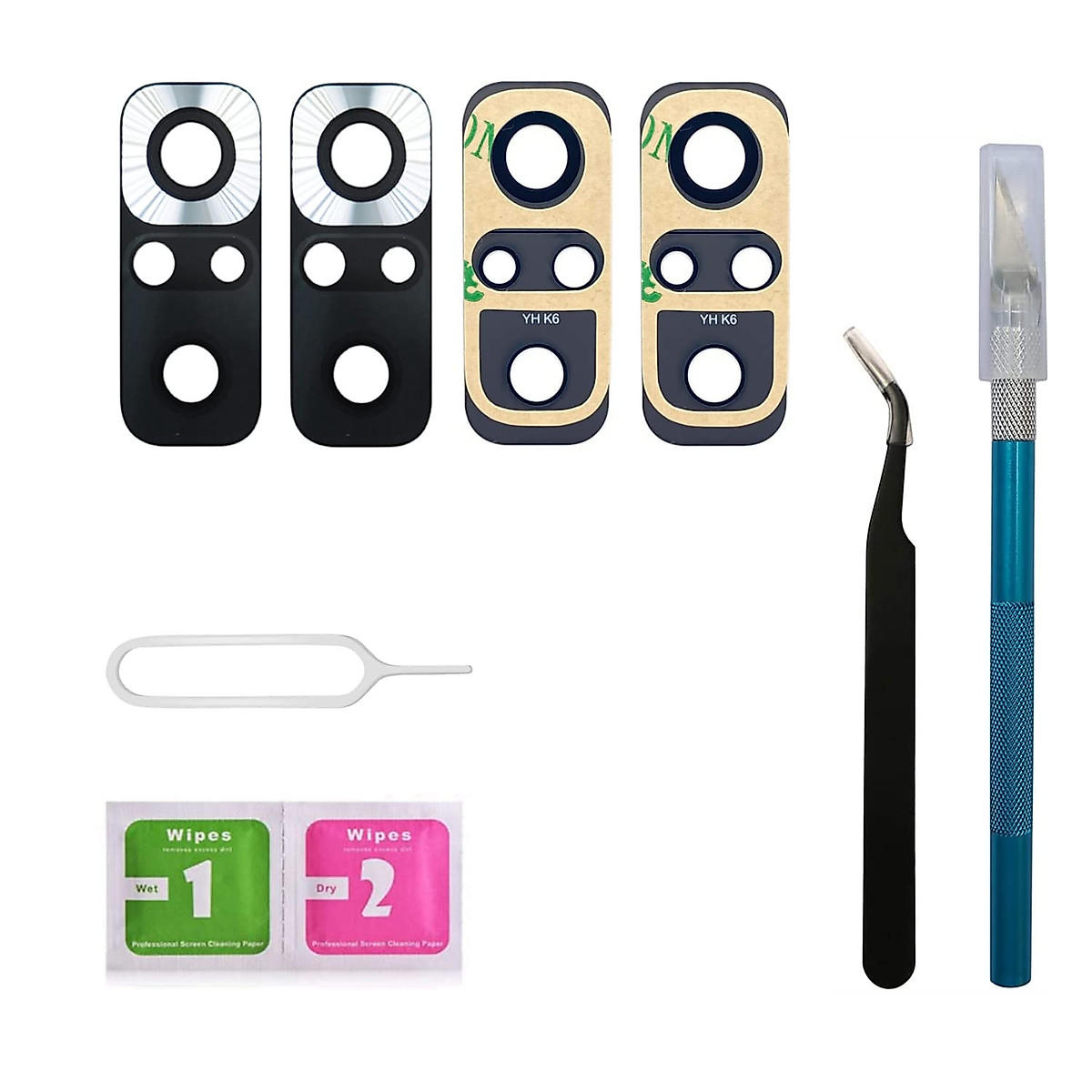 LNONLS 2 Pack Back Rear Camera Glass Lens Cover Replacement for Xiaomi Redmi Note 10 Pro Max 4G with Adhesive and Repair Toolkit (Note10 Pro/Pro Max 4G)