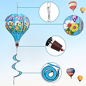 Giant Rainbow Butterfly Hot Air Balloon Garden Wind Spinners Large Pinwheels Lawn Yard Catchers Ornaments Windmills Outdoor Hanging Decor Whirligigs Wind Hanging Windsock 2Pack