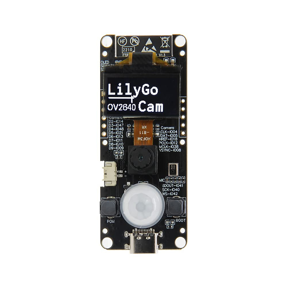 LILYGO T-Camera S3 ESP32-S3 ESP32-Cam 2 Million Pixels HD Camera TTGO Development Board ESP32-S3FN16R8 with 0.96" SSD1306 OLED Mic Pir PMU (T-Camera S3)