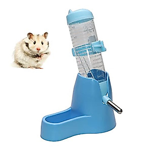 3 in 1 Hamster Water Bottle + Hamster Flying Saucer Exercise Wheel for Dwarf Hamster Mouse Rat Hedgehog (Blue)
