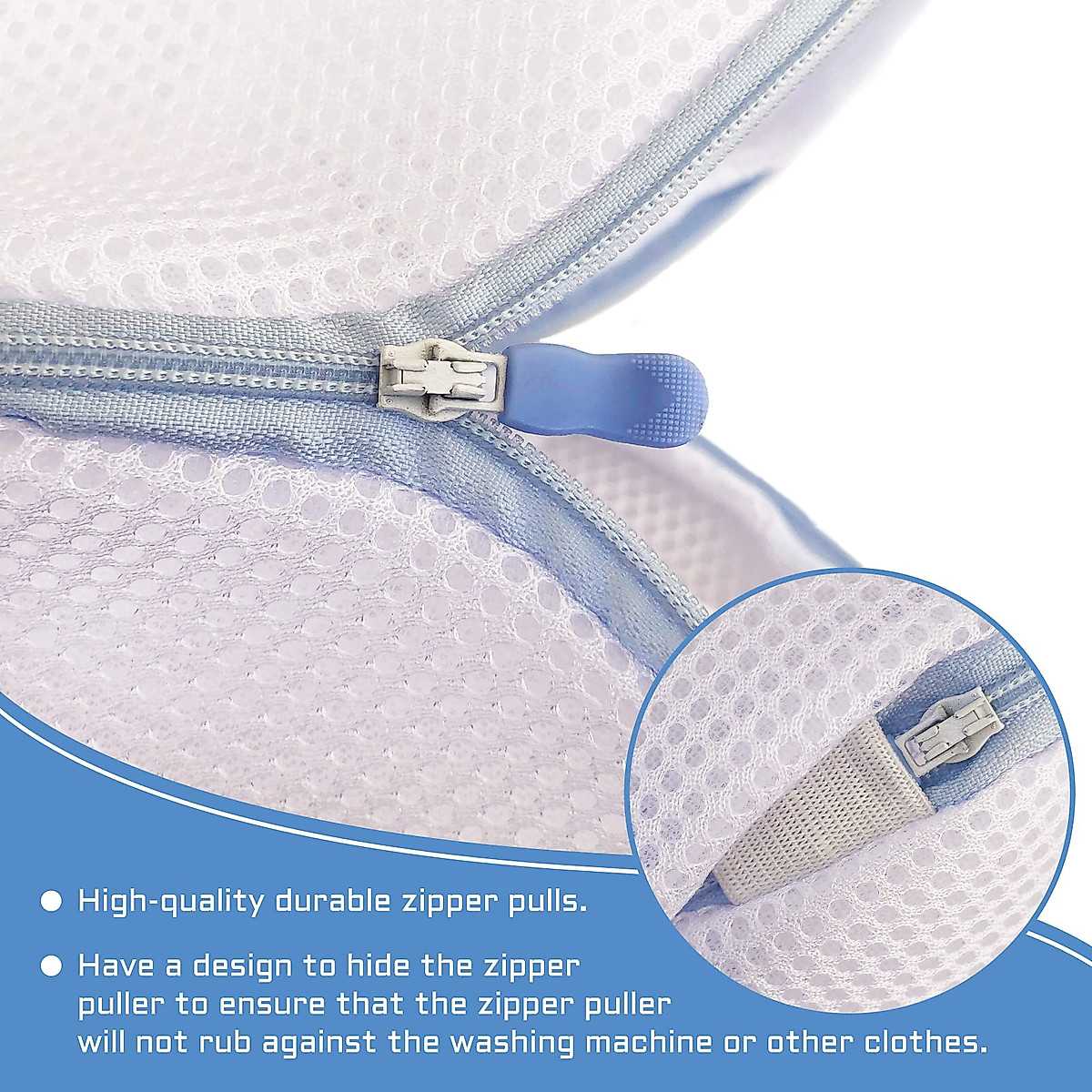 6 Pcs Bra Washing Bags,Mesh Wash Bags,Bra Laundry Bags for Washing Machine,Underwear Brassiere Washing Bags,Lingerie Bags for Washing Delicates(Blue)