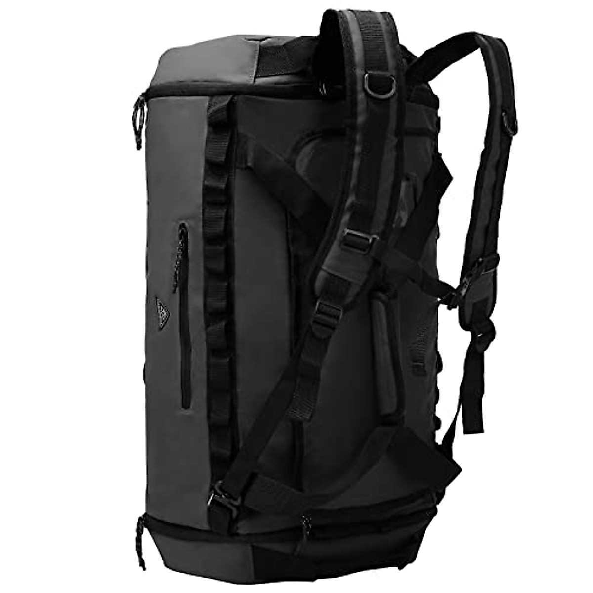 Haimont Foldable Duffel Bag Backpack with Shoe Compartment Water Resistant Large Travel Duffle Bag for Men Women to Hiking Camping Gym, 50L, Black