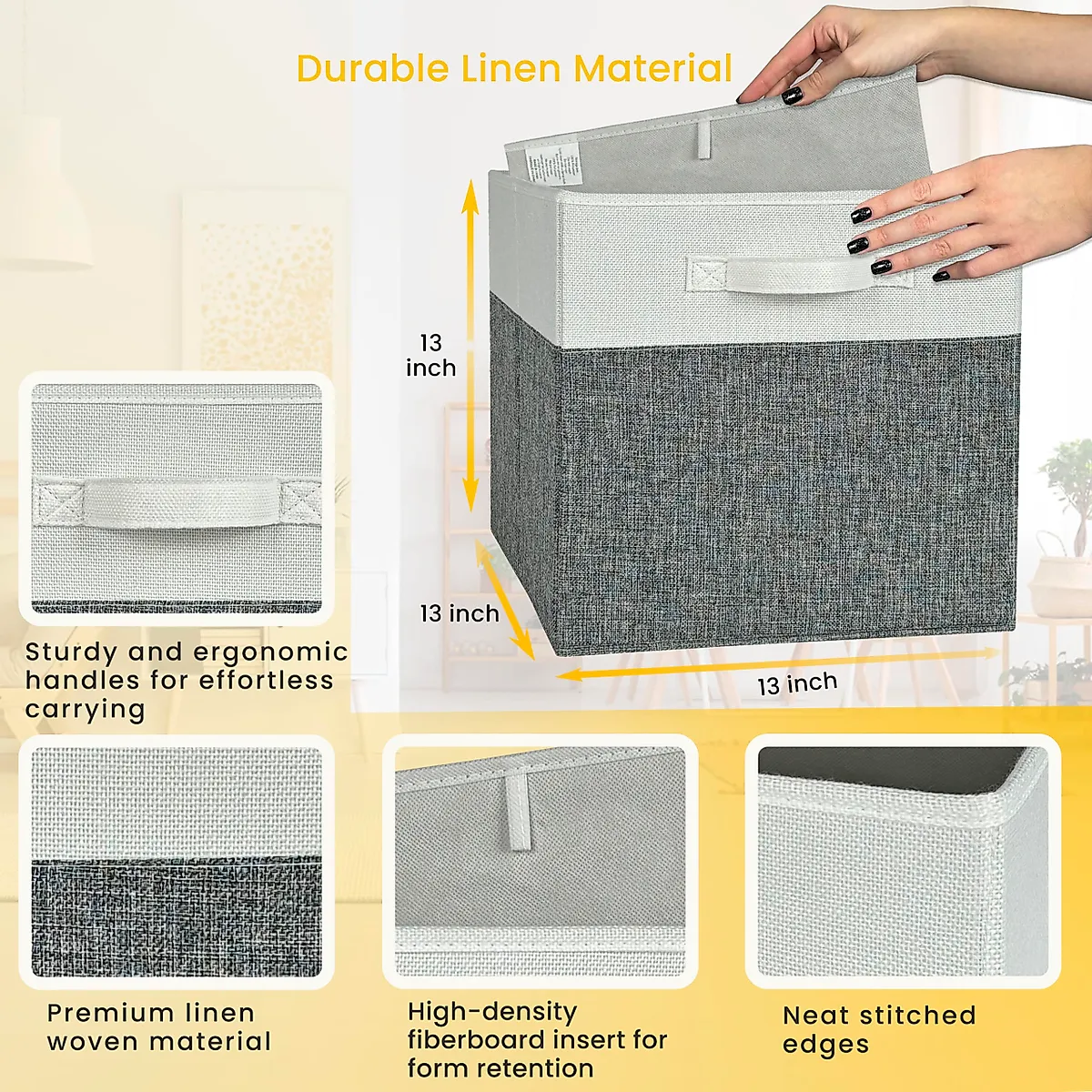 Clutter Mutter Open Storage Bins (White 13 inch)