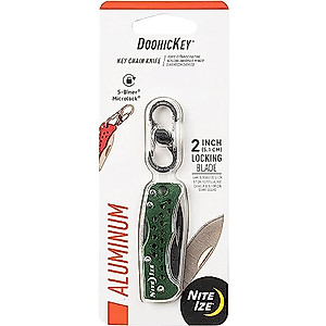 Nite Ize DoohicKey Keychain Knife, Folding Pocket Knife for Keychain, Green
