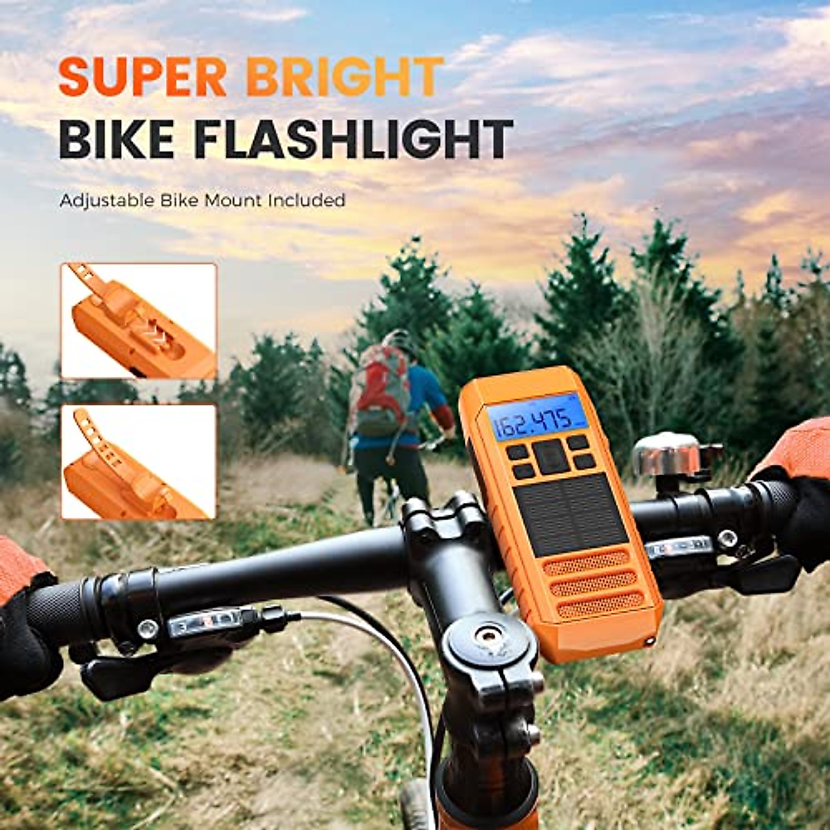 Emergency Weather Radio, 2000mAh Rechargeable Battery, LED Flashlight, Hand Crank Radio with Solar Panel, AM/FM/NOAA Alert, Power Bank/SOS Alarm/LCD Screen/Elastic Strap, Survival Kits/Camping Gear