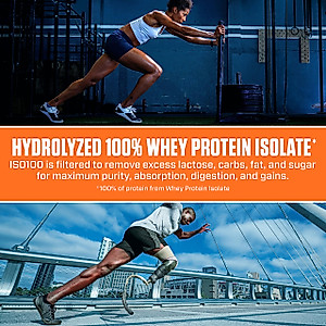 Dymatize ISO100 Hydrolyzed Protein Powder in Dunkin' Mocha Latte Flavor, 100% Whey Isolate, 25g Protein, 95mg Caffeine, 5.5g BCAAs, Gluten Free, Fast Absorbing, Easy Digesting, 20 Servings