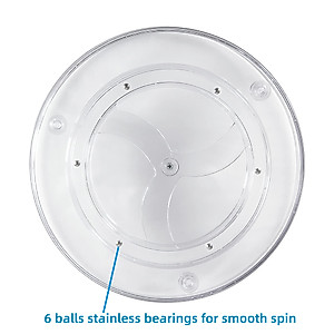 YCLADEC 4 Pack Lazy Susan 10.6inch Turntable Pantry Organization and Storage for Cabinet Organizer Container Bins Spice Rack Rotating Condiment Countertop Kitchen Vanity Bathroom Jewelry Holder Clear