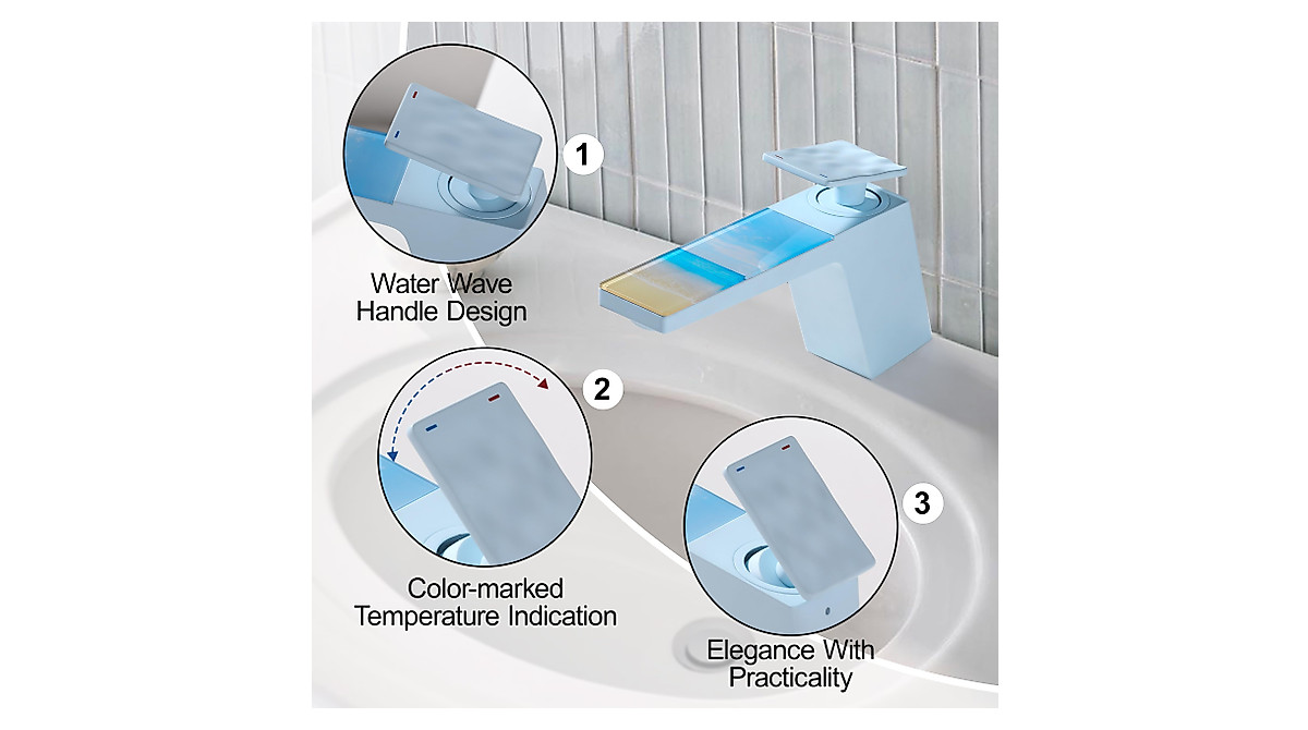 Blue Modern Bathroom Faucet - Durable & Stylish