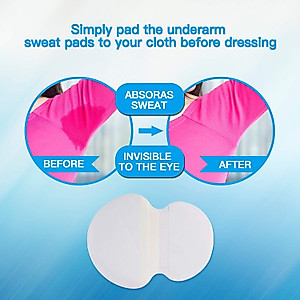 Large Underarm Sweat Pads for Women and Men Fight Hyperhidrosis [100 PCS], CANAGROW Comfortable Unflavored, Non Visible, Extra Adhesive, Disposable, Sweat Free Armpit Protection