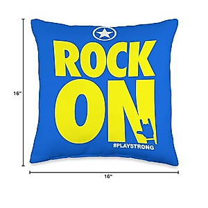 Play Strong Rock ON Throw Pillow, 16x16, Multicolor