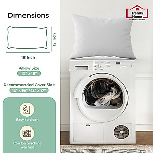Trendy Home 12x20 Throw Pillow Insert, Cushion Sham Stuffer Hypoallergenic, Lumbar Support Decorative Home Outdoor Couch Bed Pillow Filler (Non Woven)