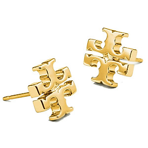 Tory Burch Women's Small Logo Stud Earrings (Tory Gold)